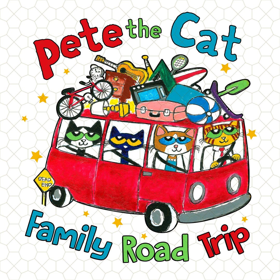 Pet.e the Cat Family Road Trip Png, Cool Cat Png, Groovy Cat Children's ...