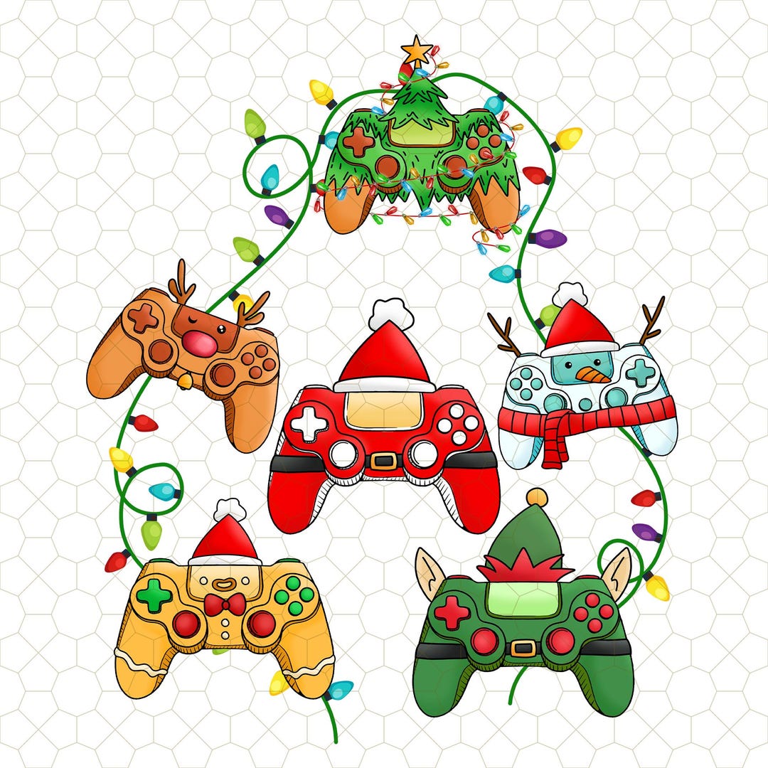 Gamer Christmas Png, Gaming Controller Christmas Png, Video Game ...