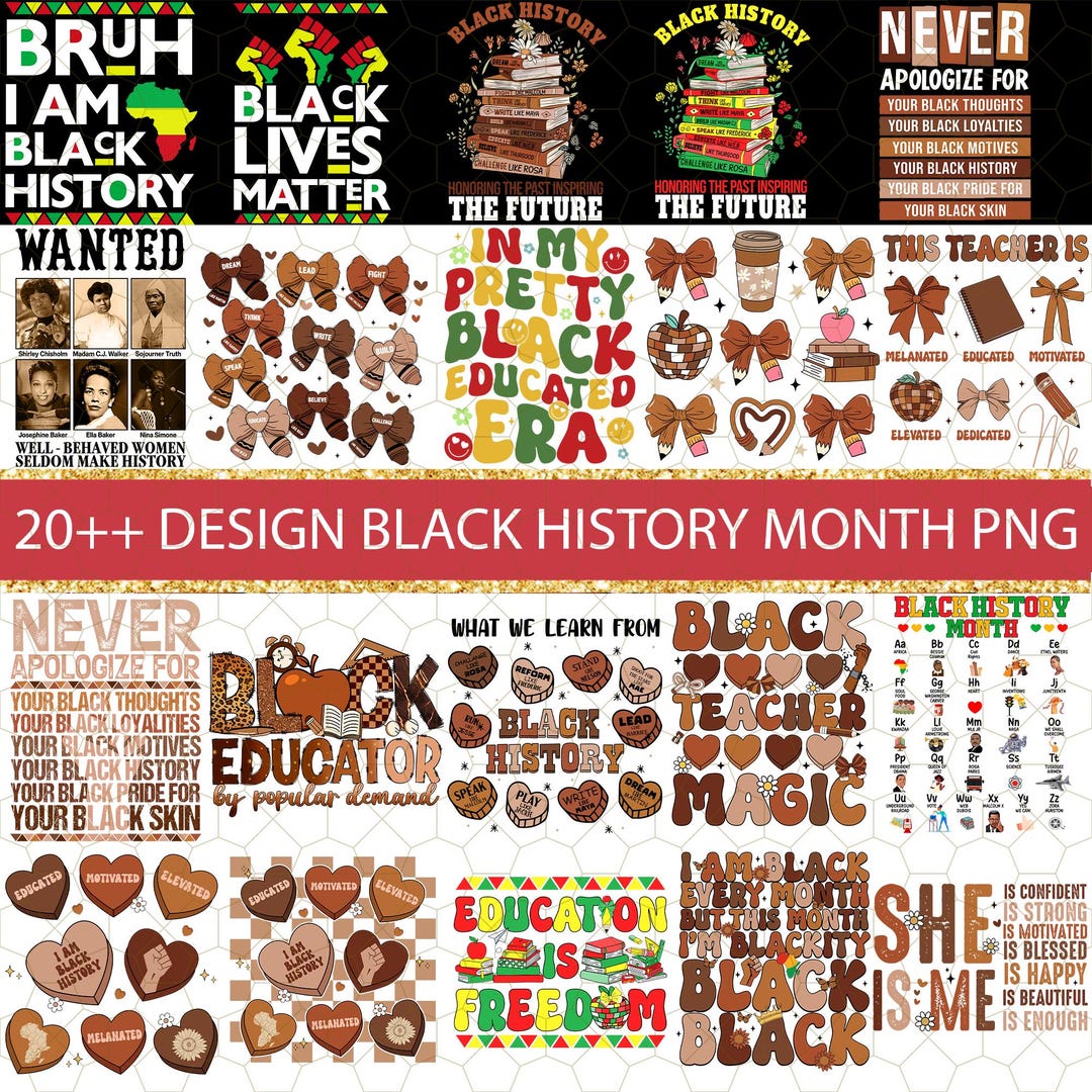 20 Black History Month Png Bundle, Juneteenth Png Bundle, Black People ...