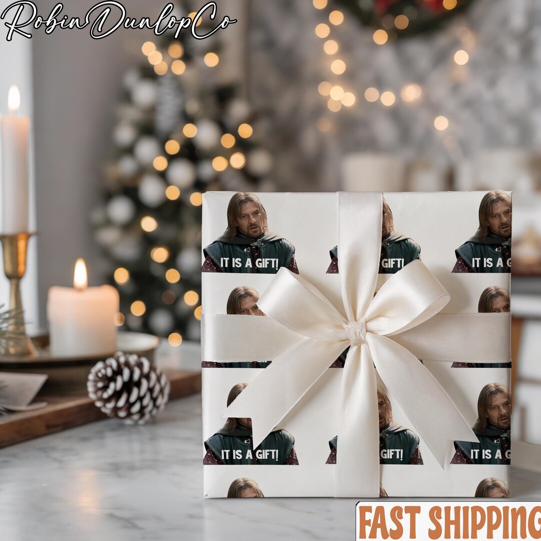 Boromir Wrapping Paper, It is Gift Christmas Gift Wrap, LOTR Funny Meme ...