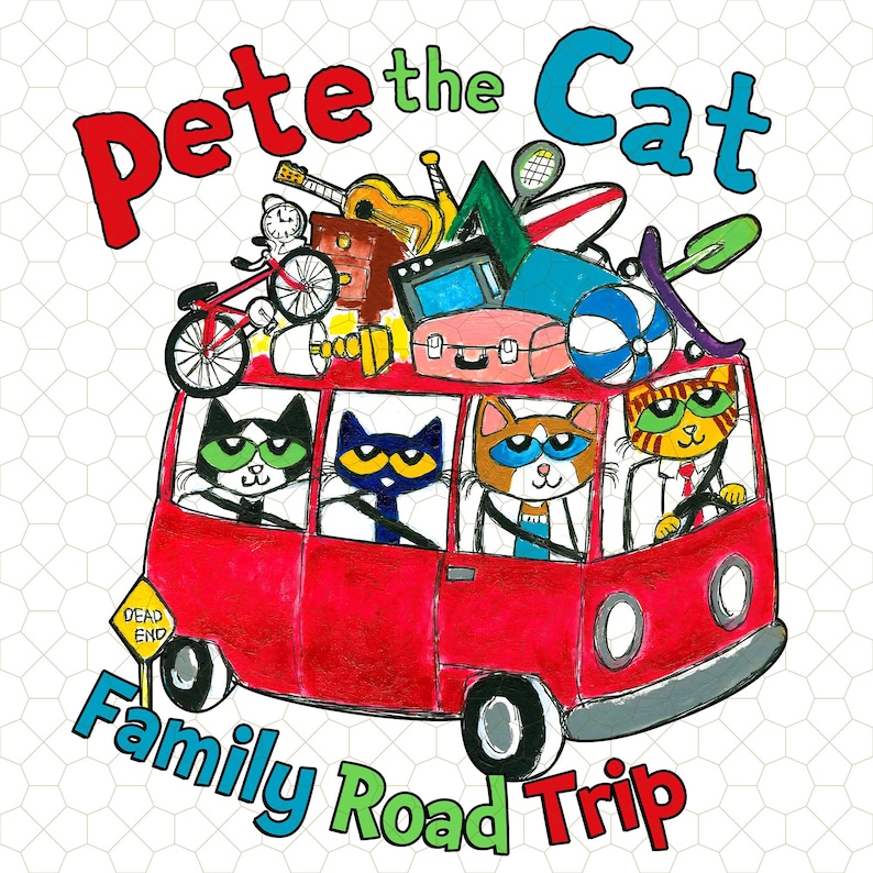 Pe.te the Cat Family Road Trip Png, in My 100 Days of School Era Png ...