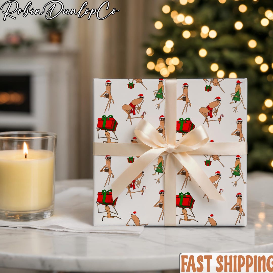 Marcus the Worm Christmas Wrapping Paper, Christmas Marcus the Worm ...