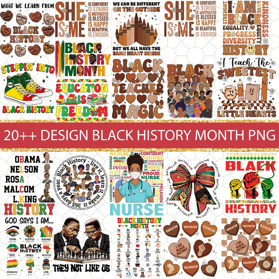 20+ Black History Month Bundle Png, Black History Png, I Am Black ...