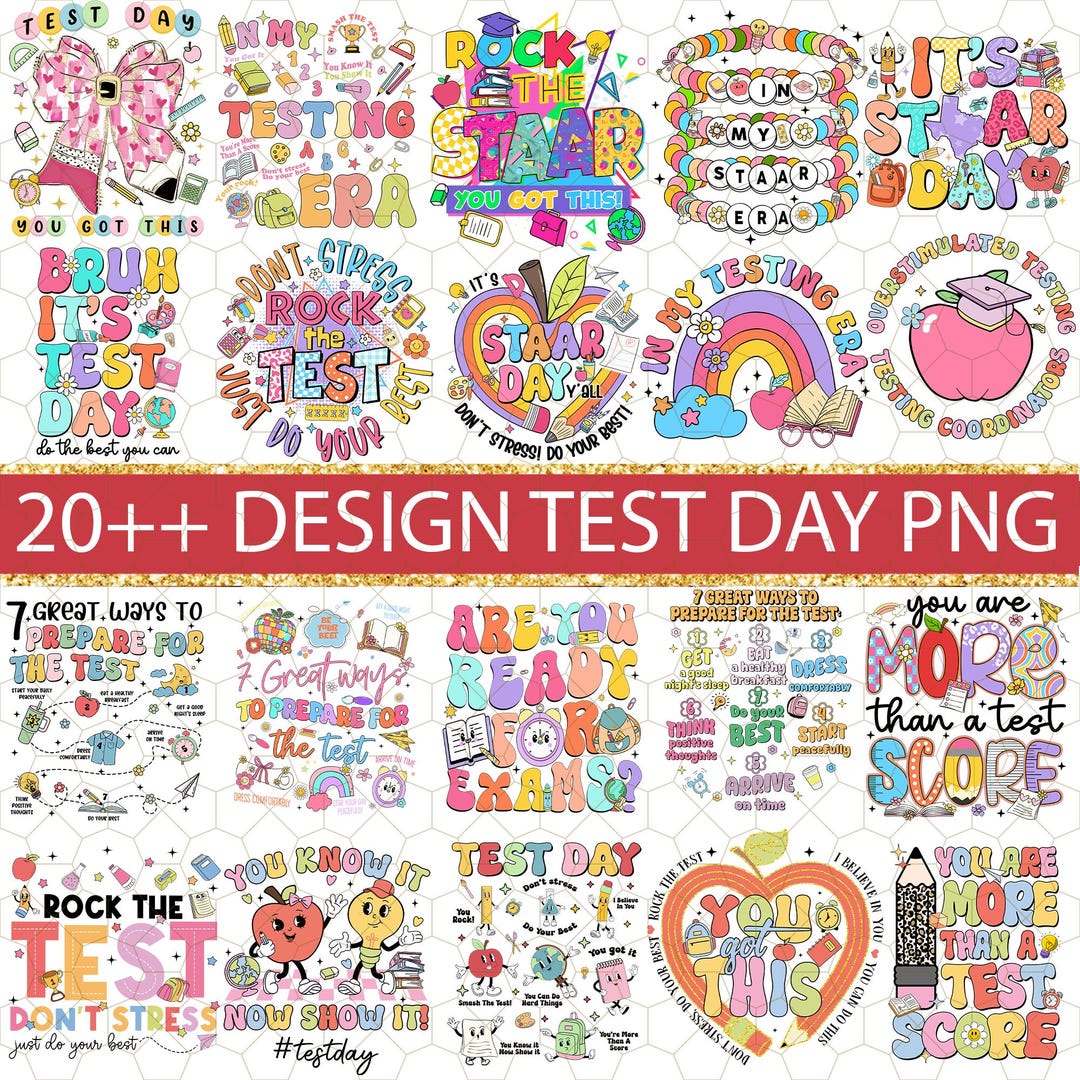 20+ Test Day Png Bundle, Testing Day Sublimation, State Testing Png ...