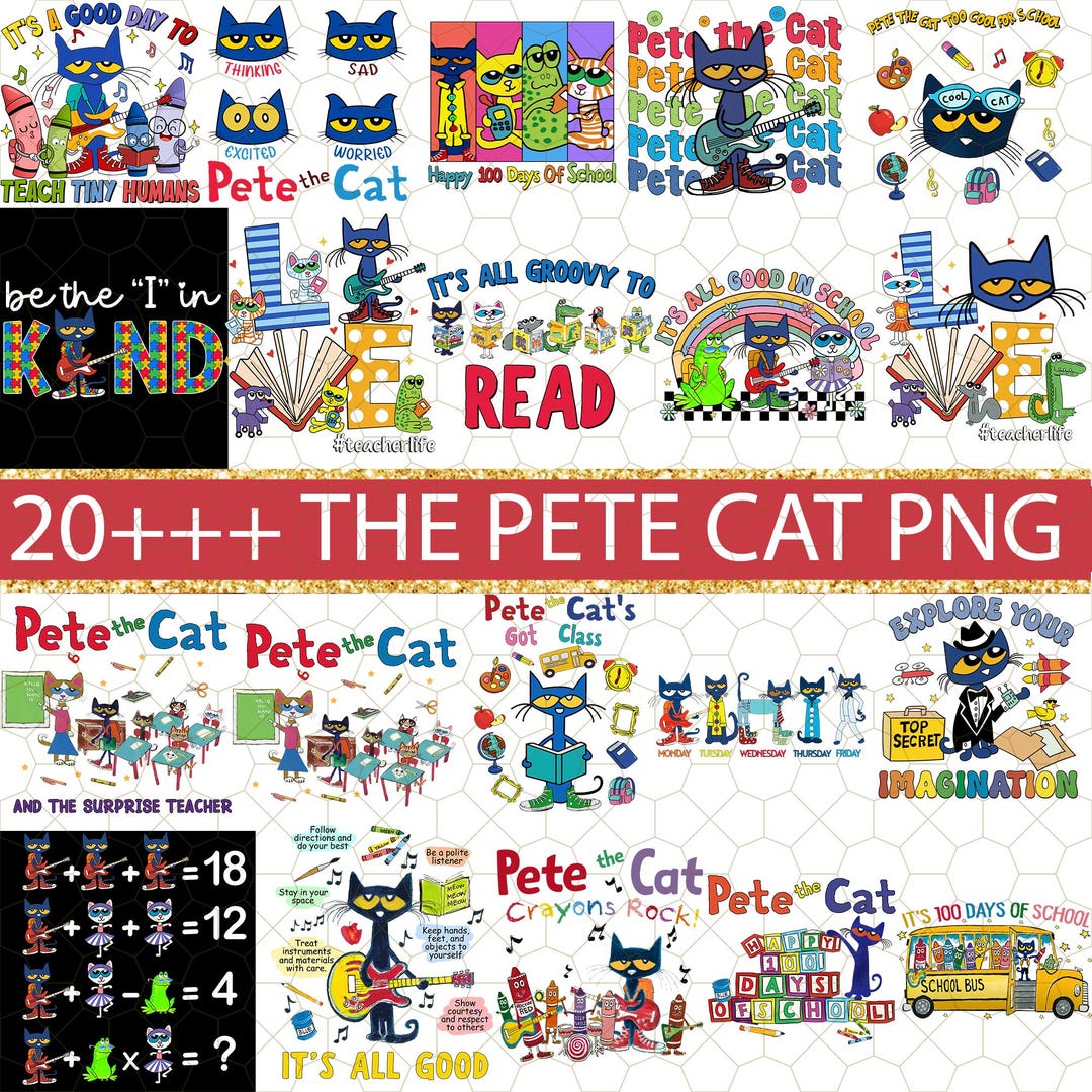 20+pete the Cat Bundle Png, Pete the Cat Making Friends and Memories ...