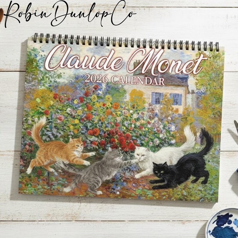 Cat Art 2026 Calendar, Cat Art Monthly Wall Calendar, 2026 Cat Art ...