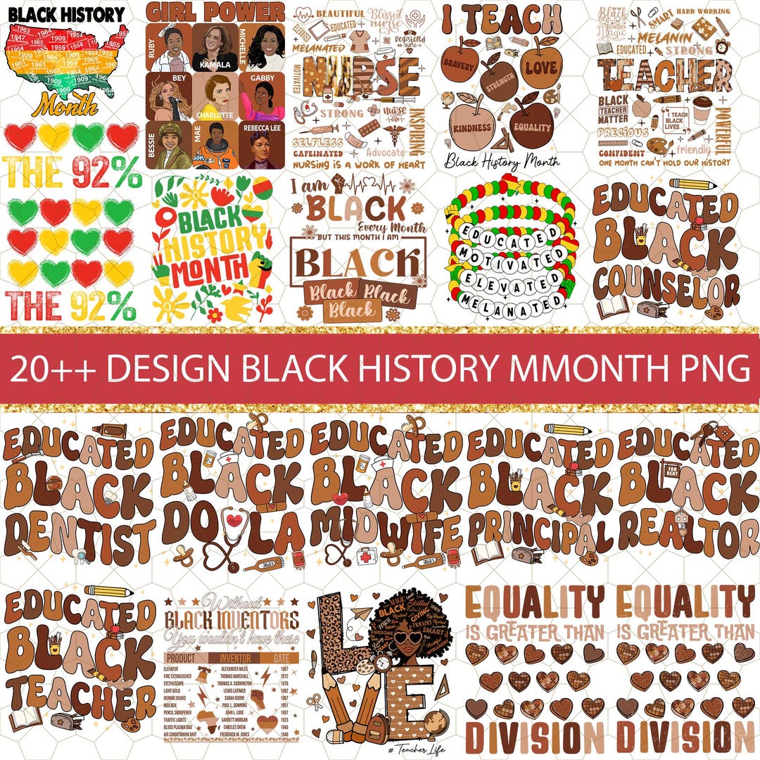 20+ Black History Month Png Bundle, Juneteenth Png Bundle, Black People ...