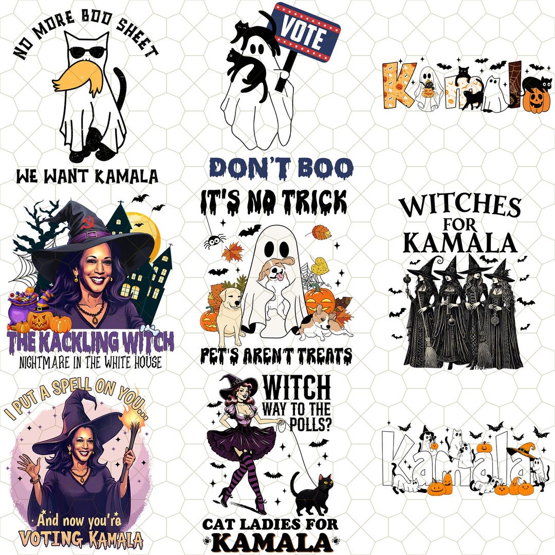 Kamala Harris Halloween Bundle Png, Halloween Election Bundle,pumpkin ...