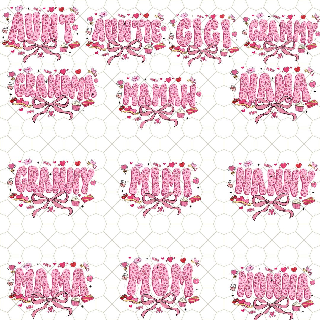 10+ Coquette Bow Floral Aunt Mama Grandma Mini Family Valentine Bundle ...