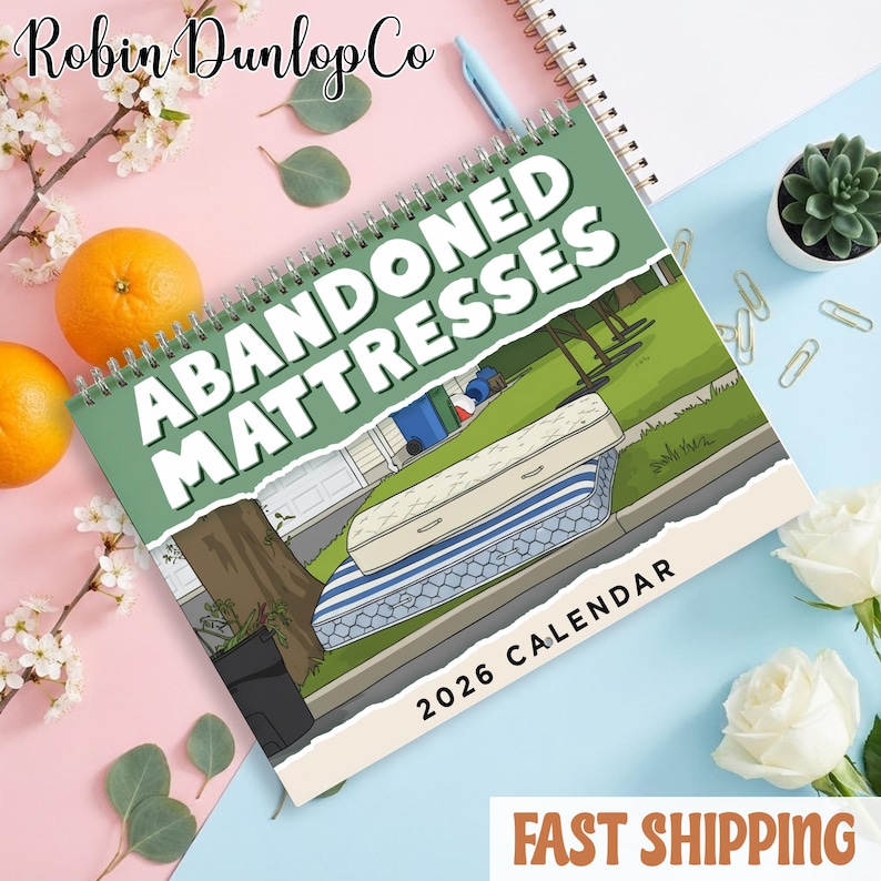 Funny Mattress 2026 Calendar - White Elephant Gag Gift, Abandoned ...