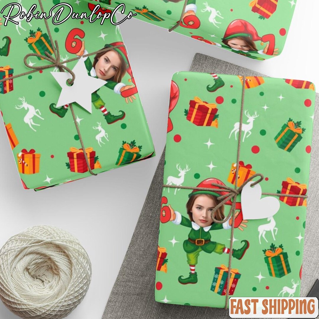 Personalized Elf Wrapping Paper With Custom Face Wrapping Paper ...