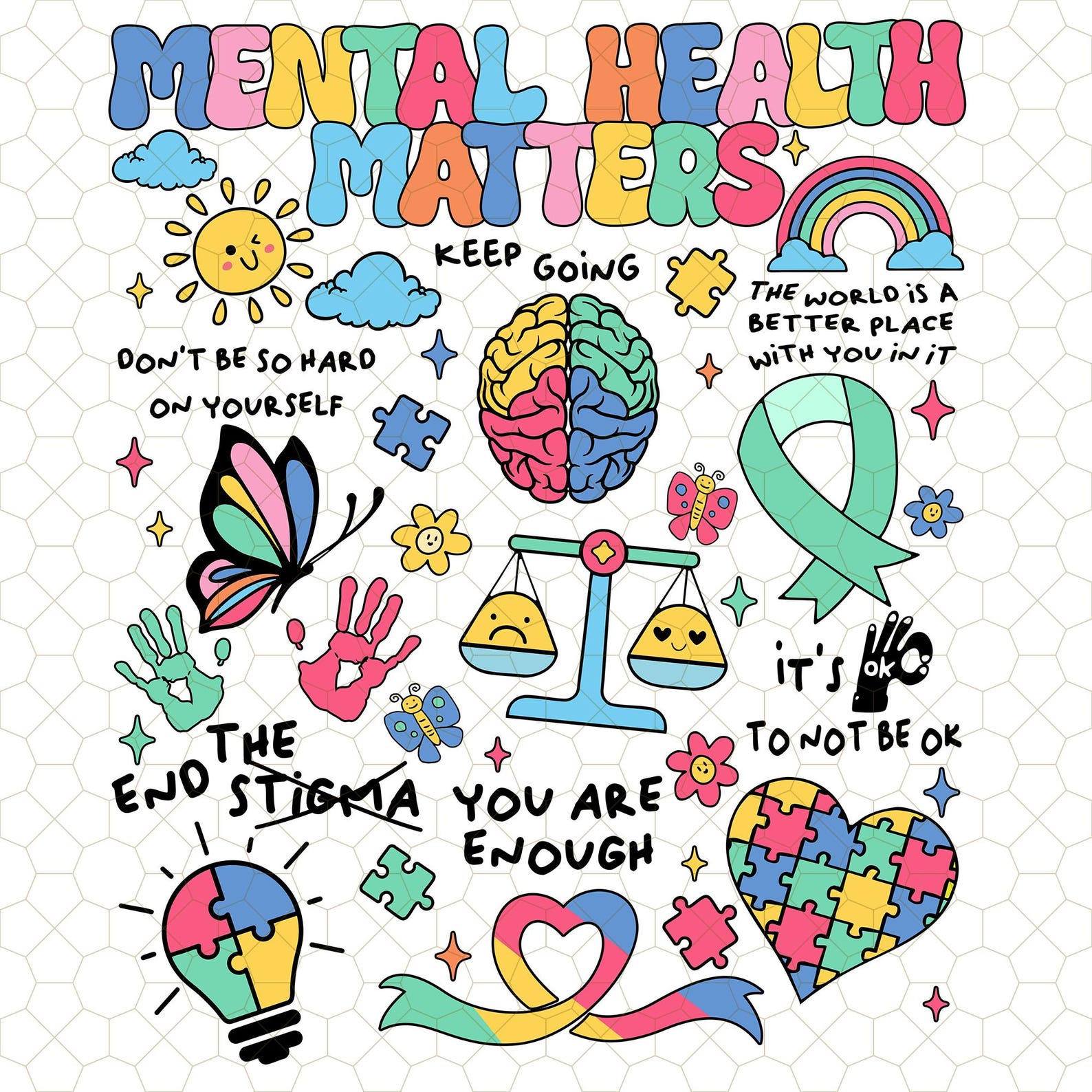 Be Kind to Your Mind Mental Health Matters Png Png, Mental Health Png, Be Kind to Your Mind Png ...