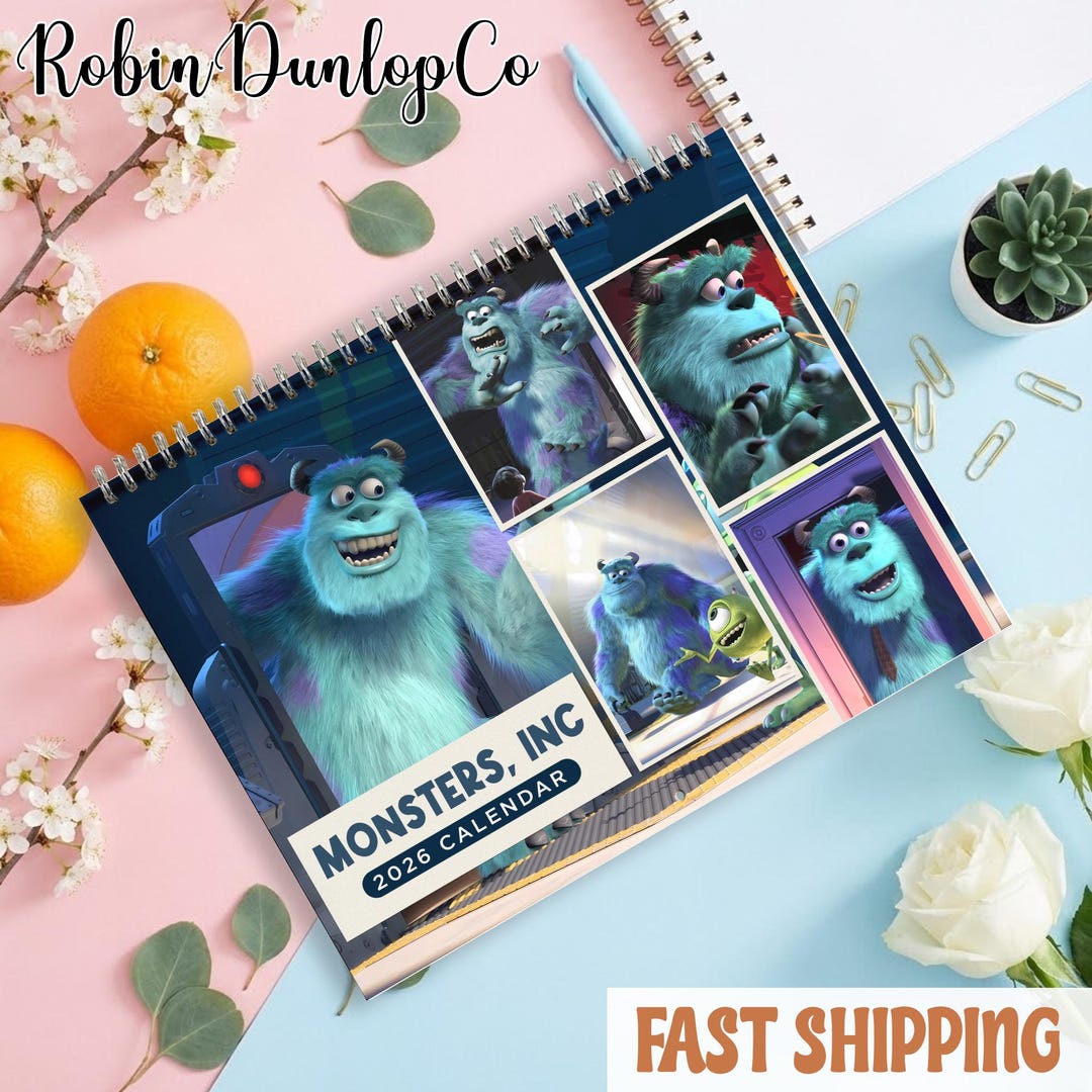 Monsters Inc 12 Month Calendar, Disne Poster Wall Art, Boy Room ...