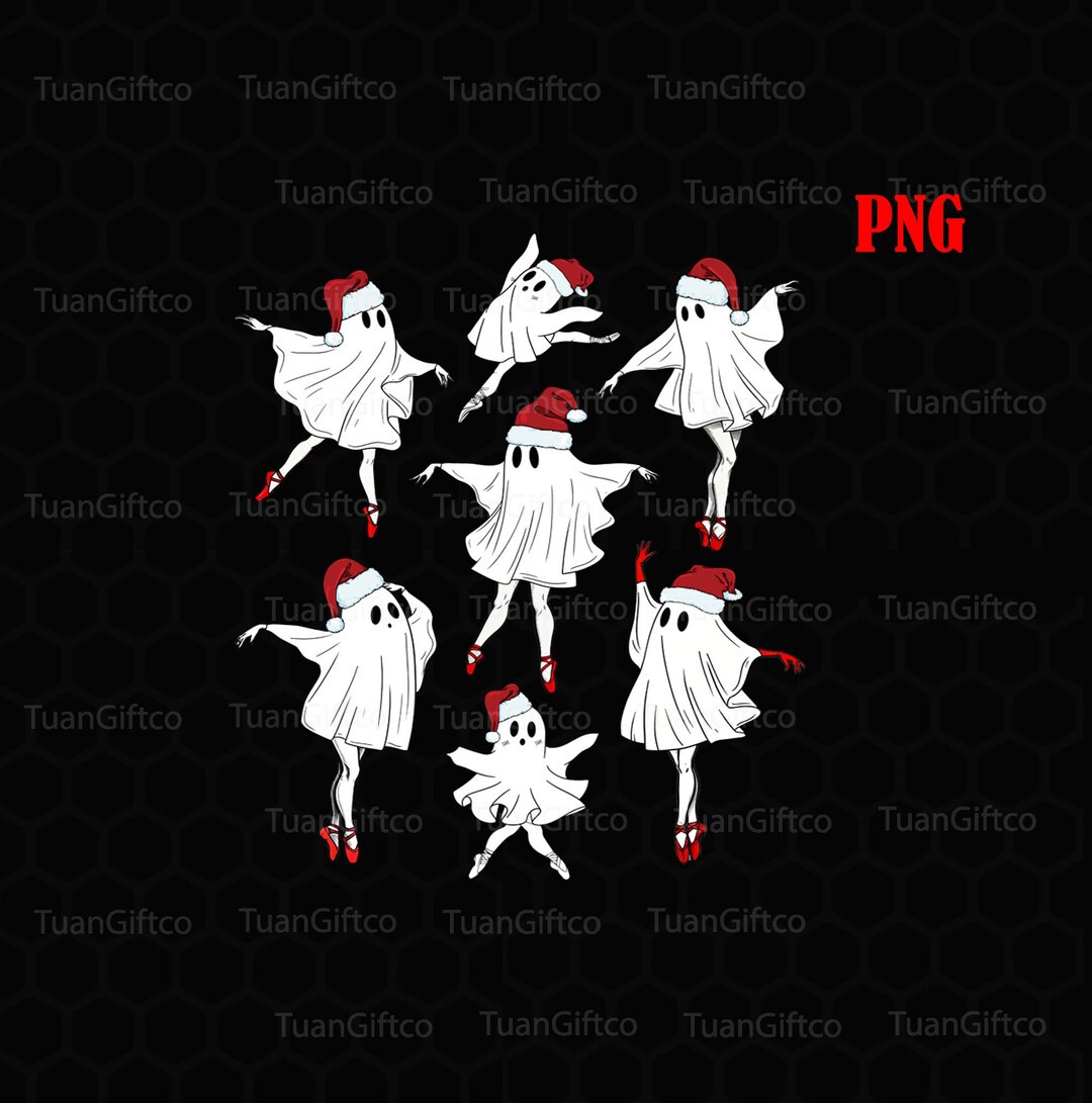 Santa Ghost Dancing Ballet Png, Cute Christmas Ghost Png, Christmas Png ...
