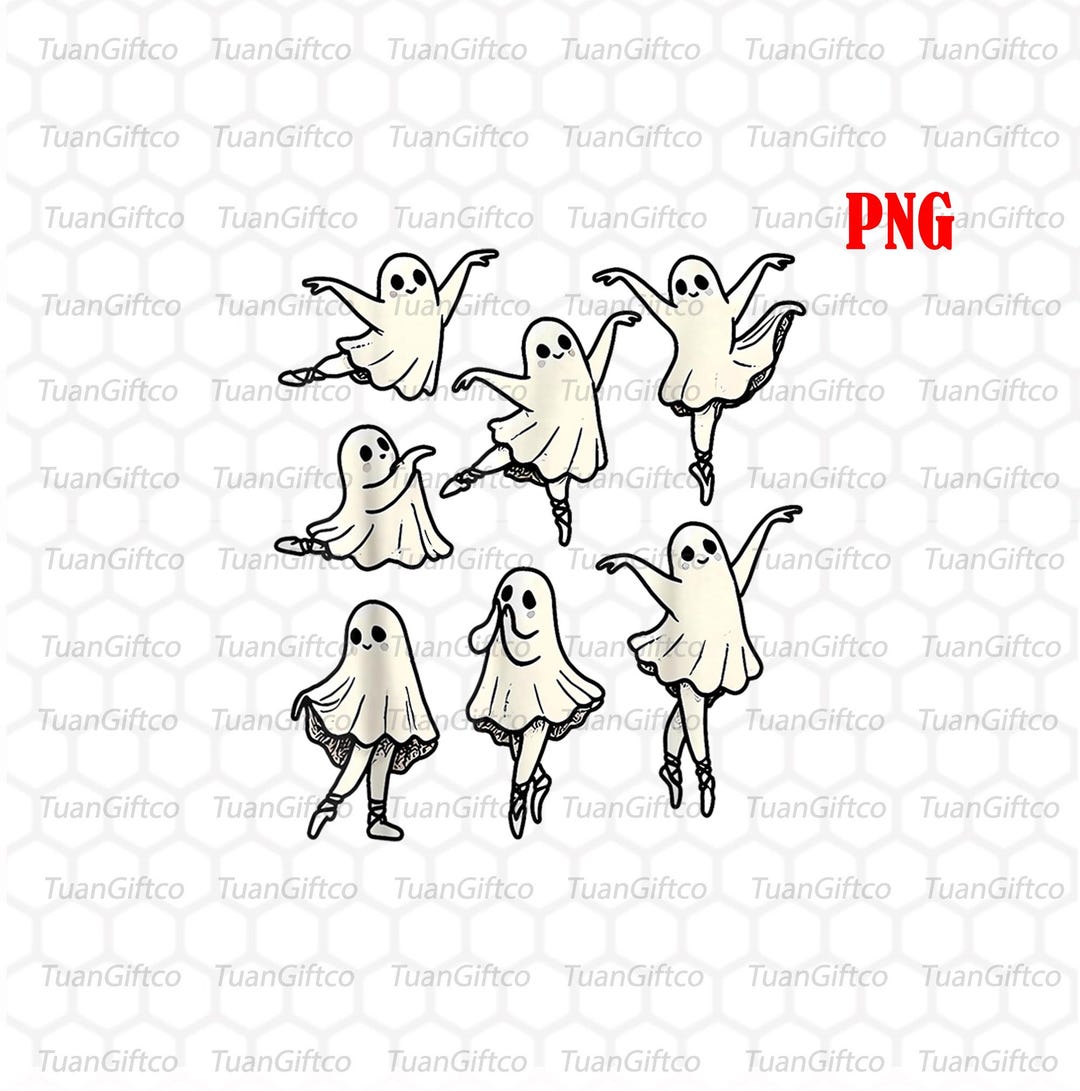 Dancer Boo Halloween PNG, Cute Ballet Ghost Digital Download, Spooky ...