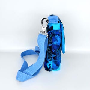 Blue Cross Body Bag, Fully Lined With Cotton Fabric Featuring Dragons ...