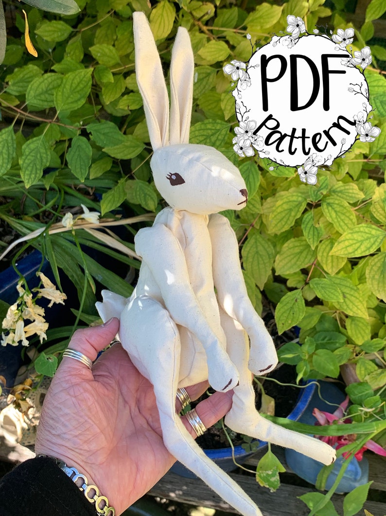 Bunny Sewing Pattern, Hare, PDF Rabbit, Floppy Bunny PDF Sewing Pattern ...
