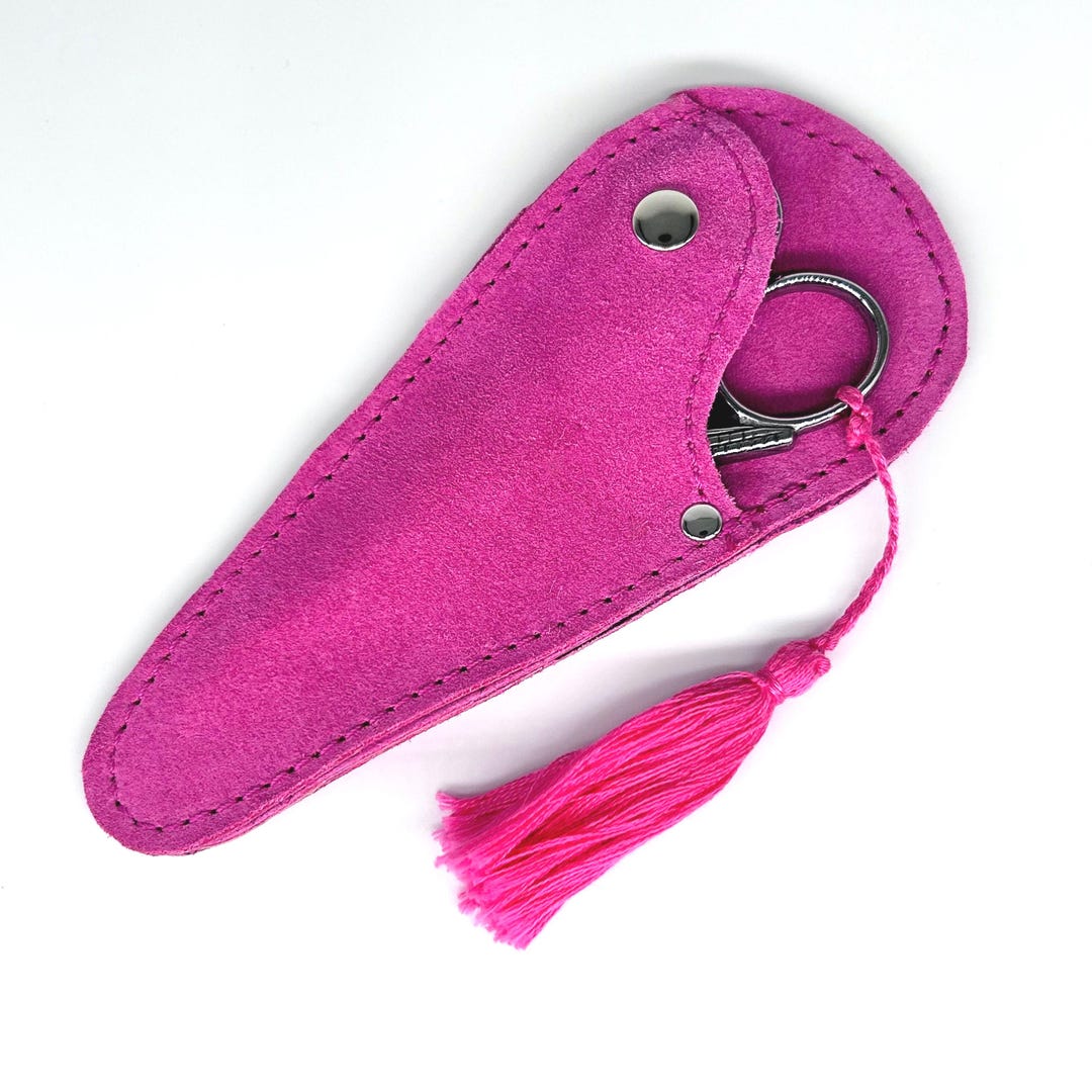 Pink Suede Scissor Case Scissor Keeper, Small Scissor Case, Bright Pink ...