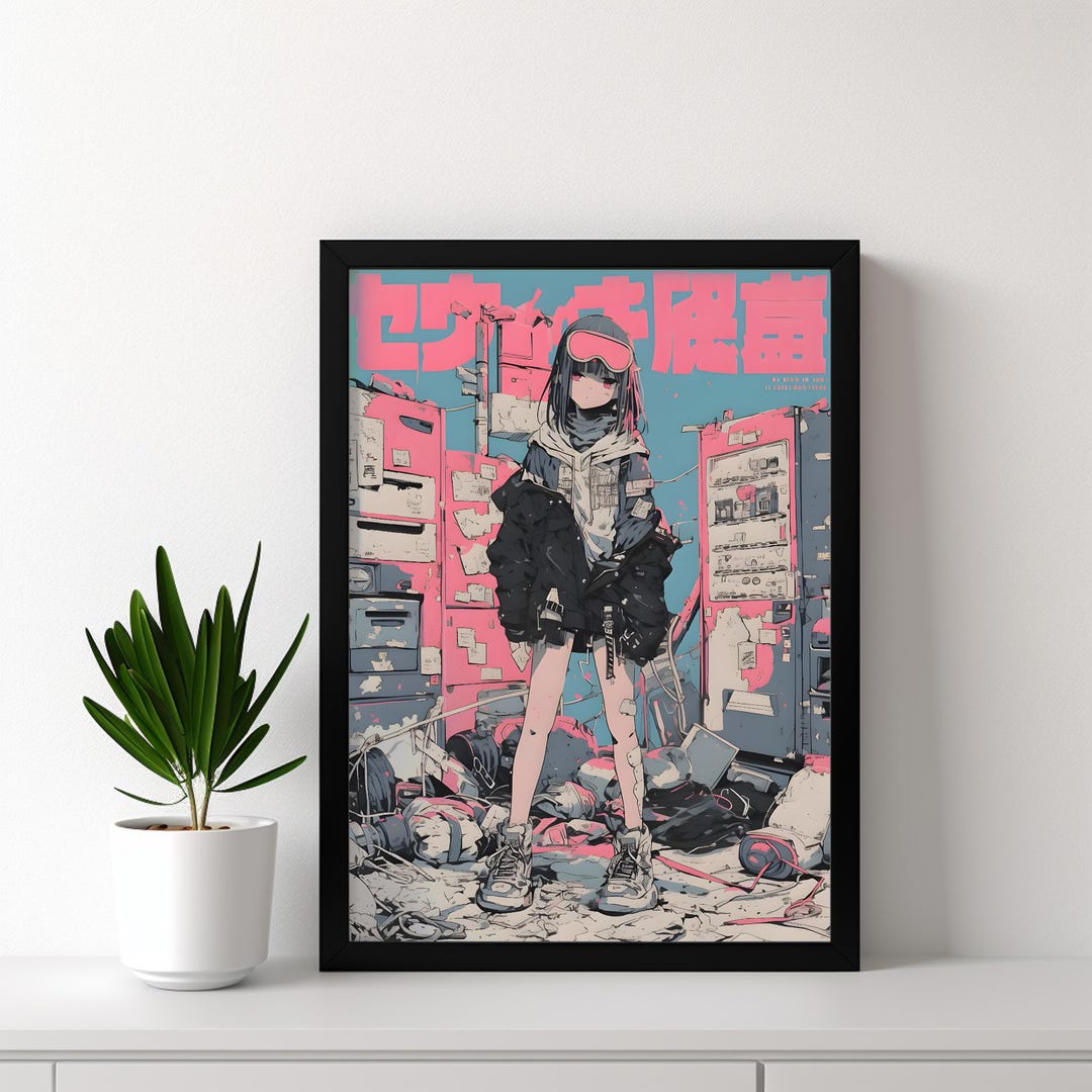 Anime Inspired Wall Art Print - Japanese Manga Style Poster - Cyberpunk ...