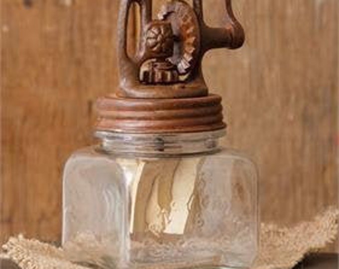 New Country Kitchen Vintage Style Small Square Butter Churn Glass Cast ...