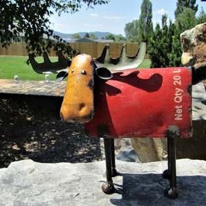 Rustic 9.5 X 8 Repurposed Scrap Metal Moose Statue - Etsy