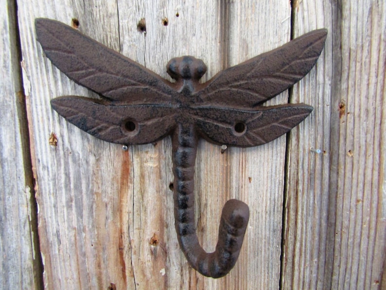 Vintage Style Cast Iron Dragonfly Rustic School Coat Hook Wall - Etsy