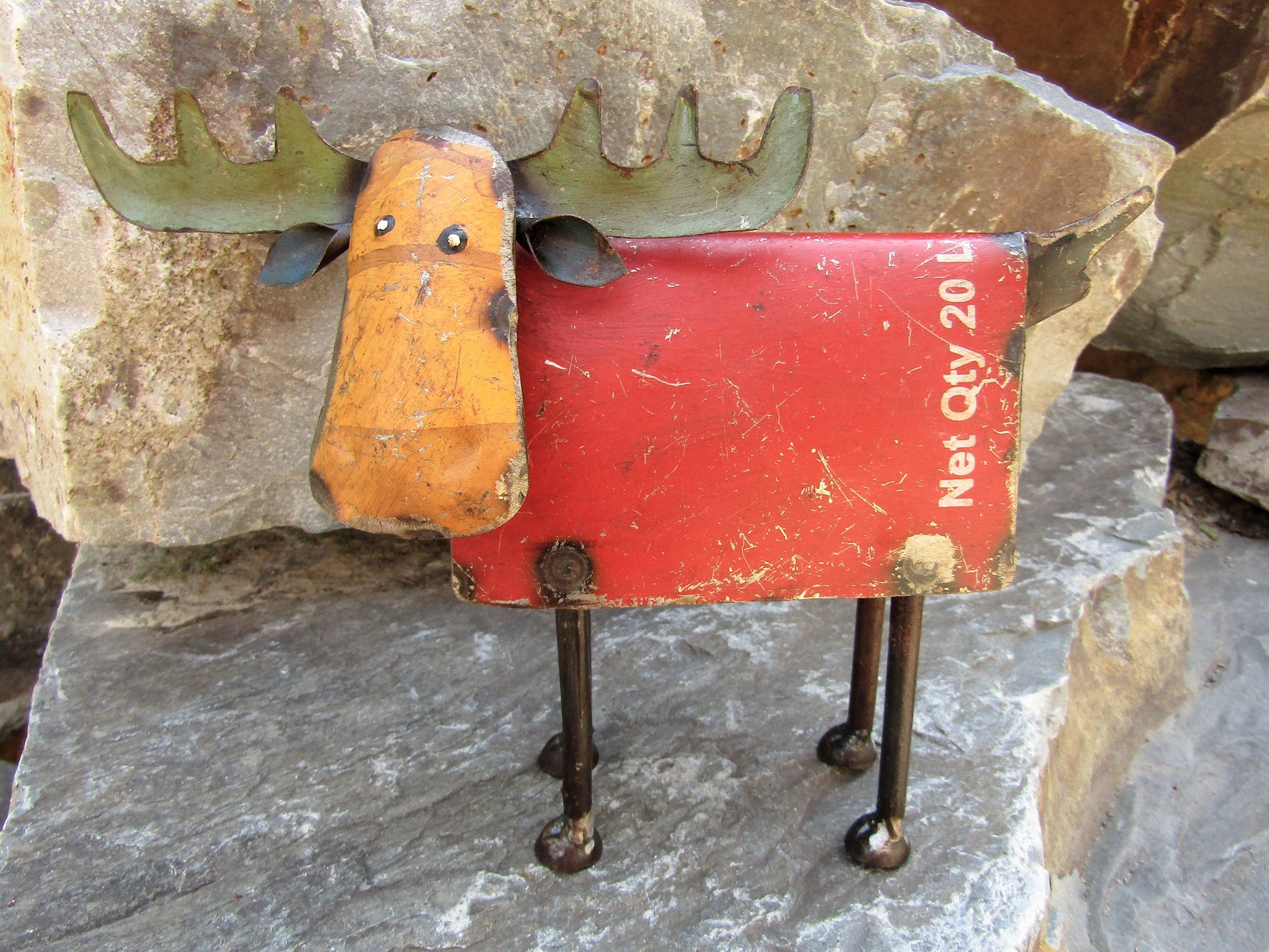 Rustic 9.5 X 8 Repurposed Scrap Metal Moose Statue - Etsy