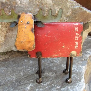 Rustic 9.5 X 8 Repurposed Scrap Metal Moose Statue - Etsy