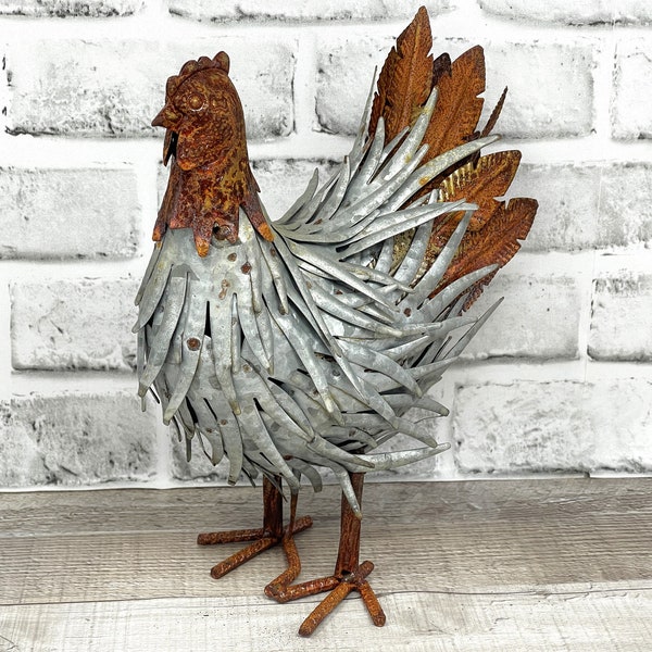 Metal Chicken Yard Art - Etsy