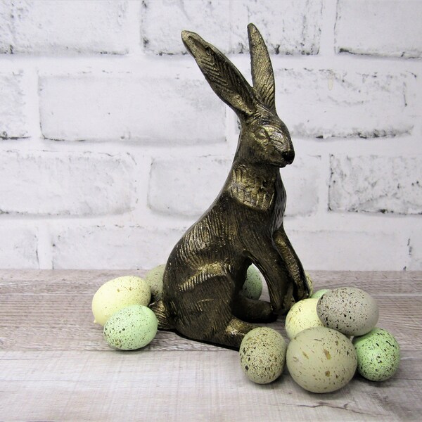 Gold Rabbit Statue - Etsy
