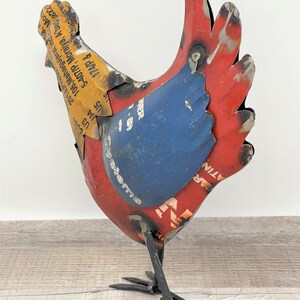 Rustic 8.5 Tall Repurposed Colorful Scrap Metal Welded Hen Rooster ...