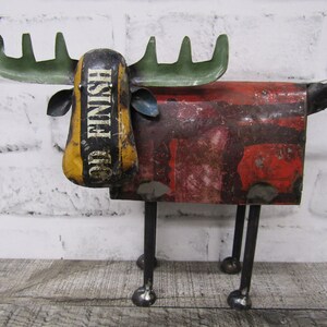 Rustic 9.5 X 8 Repurposed Scrap Metal Moose Statue Home Farm Garden ...