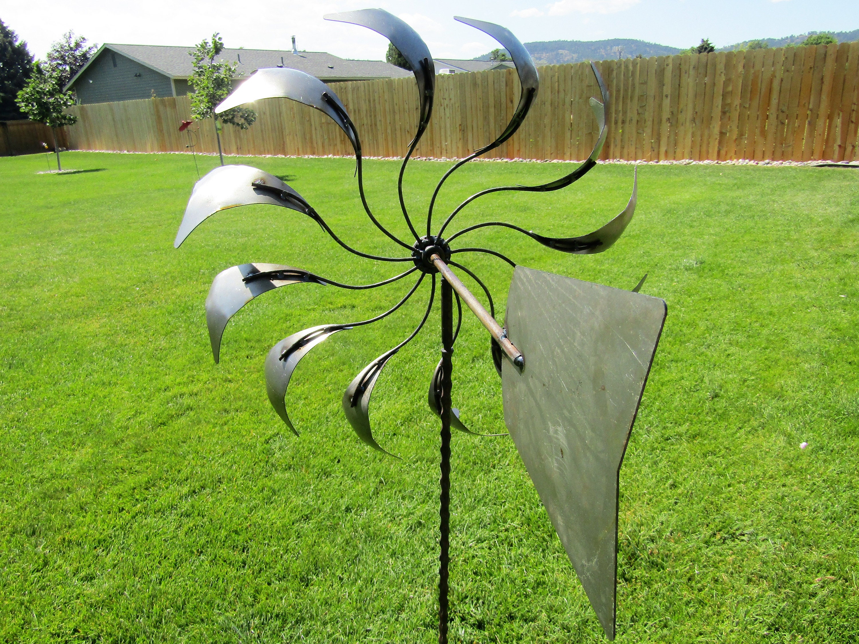 Heavy Duty Wind Spinner Windmill W/ Tail Metal Welded Yard - Etsy