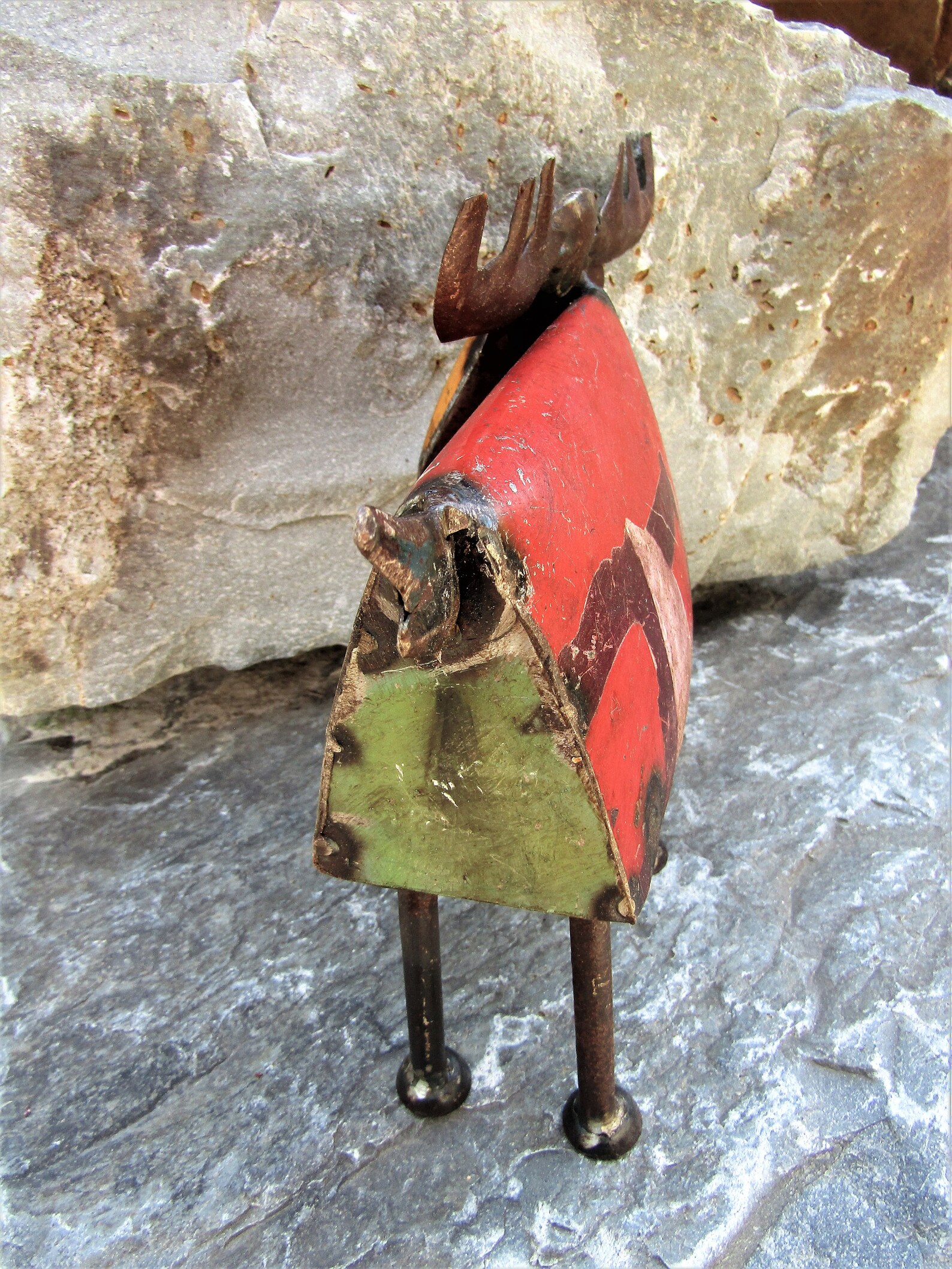 Rustic 9.5 X 8 Repurposed Scrap Metal Moose Statue - Etsy