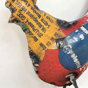 Rustic 8.5 Tall Repurposed Colorful Scrap Metal Welded Hen Rooster ...