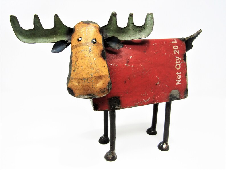 Rustic 9.5 X 8 Repurposed Scrap Metal Moose Statue - Etsy