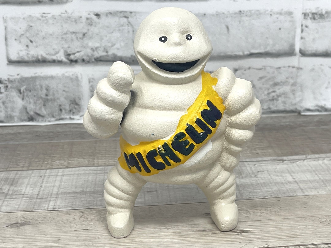 Vintage Style Cast Iron Michelin Man Tires Coin Bank Small 6.25 Inch ...