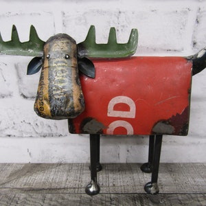 Rustic 9.5 X 8 Repurposed Scrap Metal Moose Statue Home Farm Garden ...