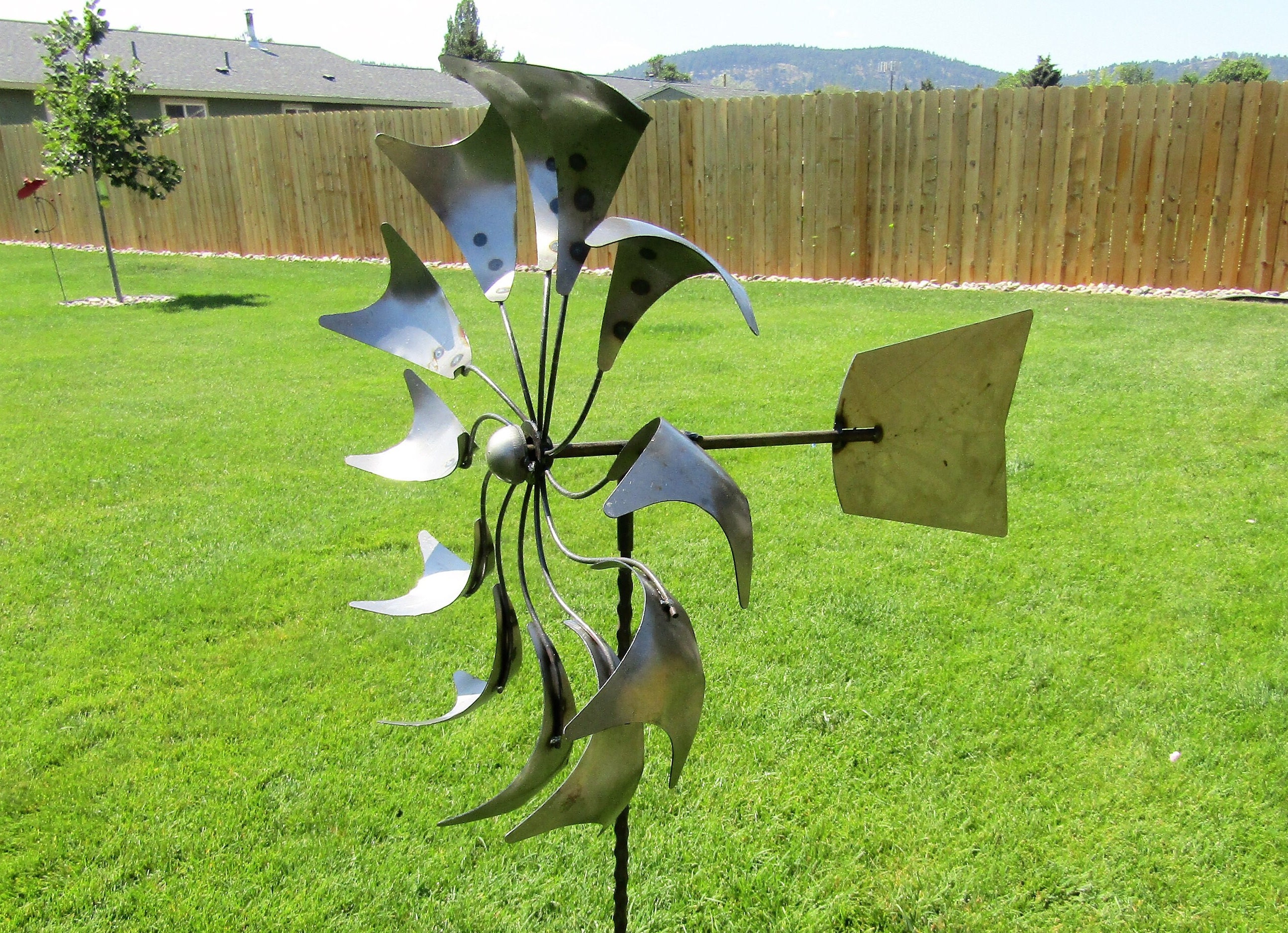 Heavy Duty Wind Spinner Windmill W/ Tail Metal Welded Yard - Etsy