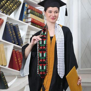 Kuffiyeh Flag Graduation Stole: Cultural Pride and Celebration - Etsy