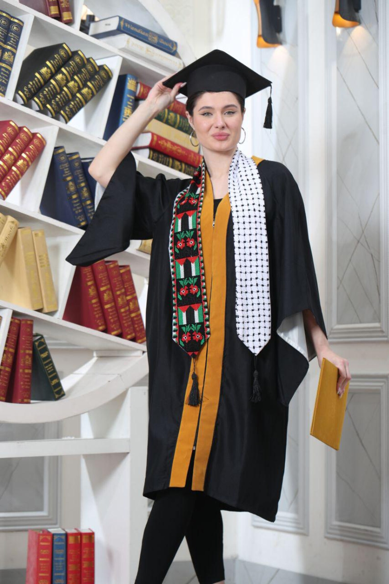 Kuffiyeh Flag Graduation Stole: Cultural Pride and Celebration - Etsy