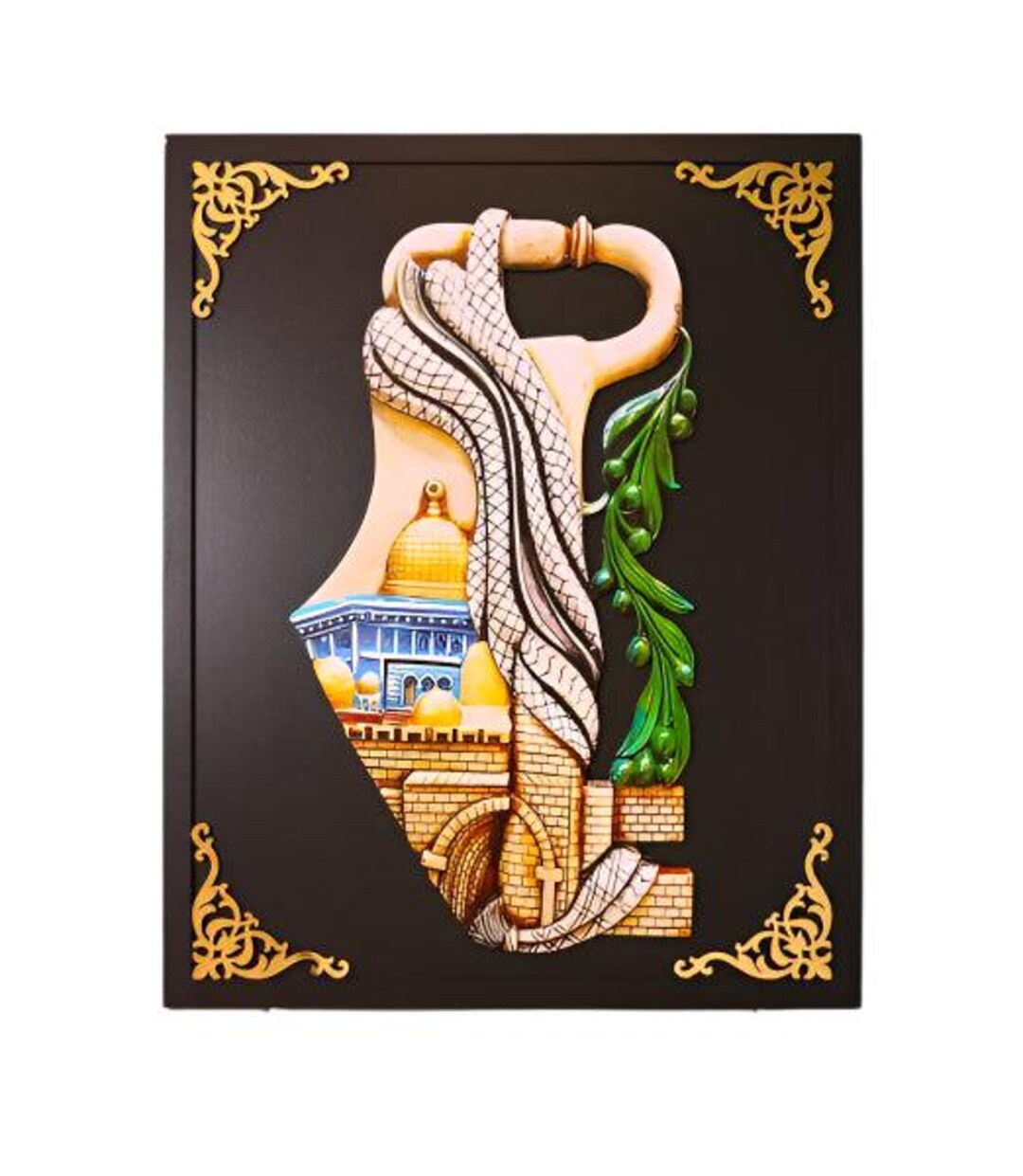 Gold Al Quds Key With Palestine Map - All Black Home Decor - Etsy