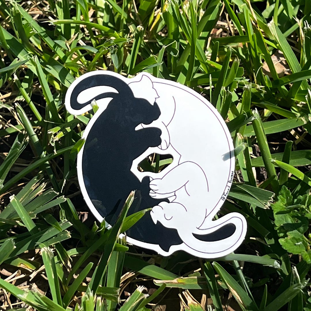 Ying Yang Rabbit Vinyl Glossy Sticker / 3 Inch Die Cut Sticker - Etsy