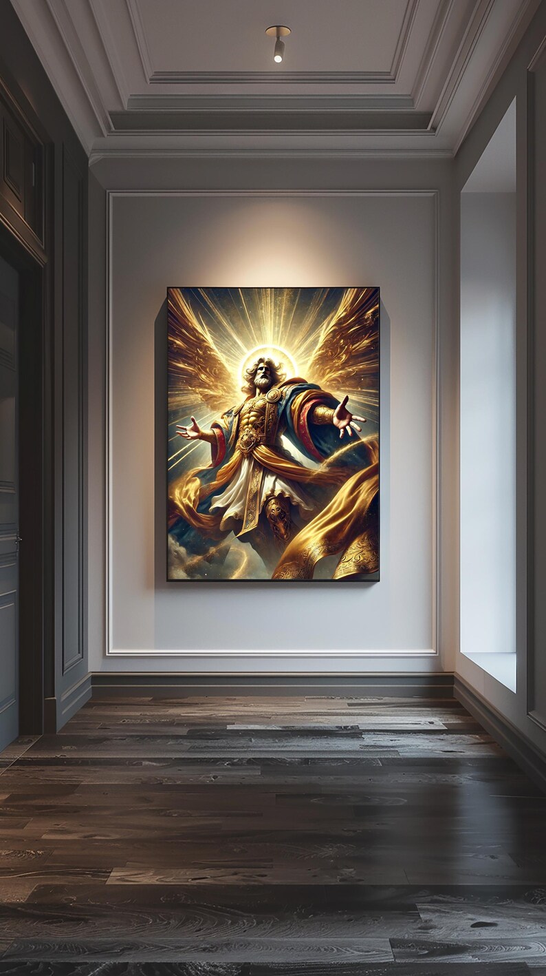 God as Superhero Digital Art Print Christian Wall Art Religious Home ...