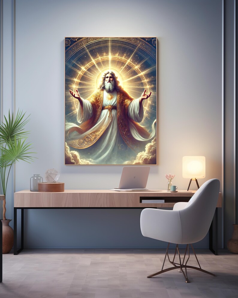 Luxurious God Art Print Christian Wall Decor High-resolution Digital ...