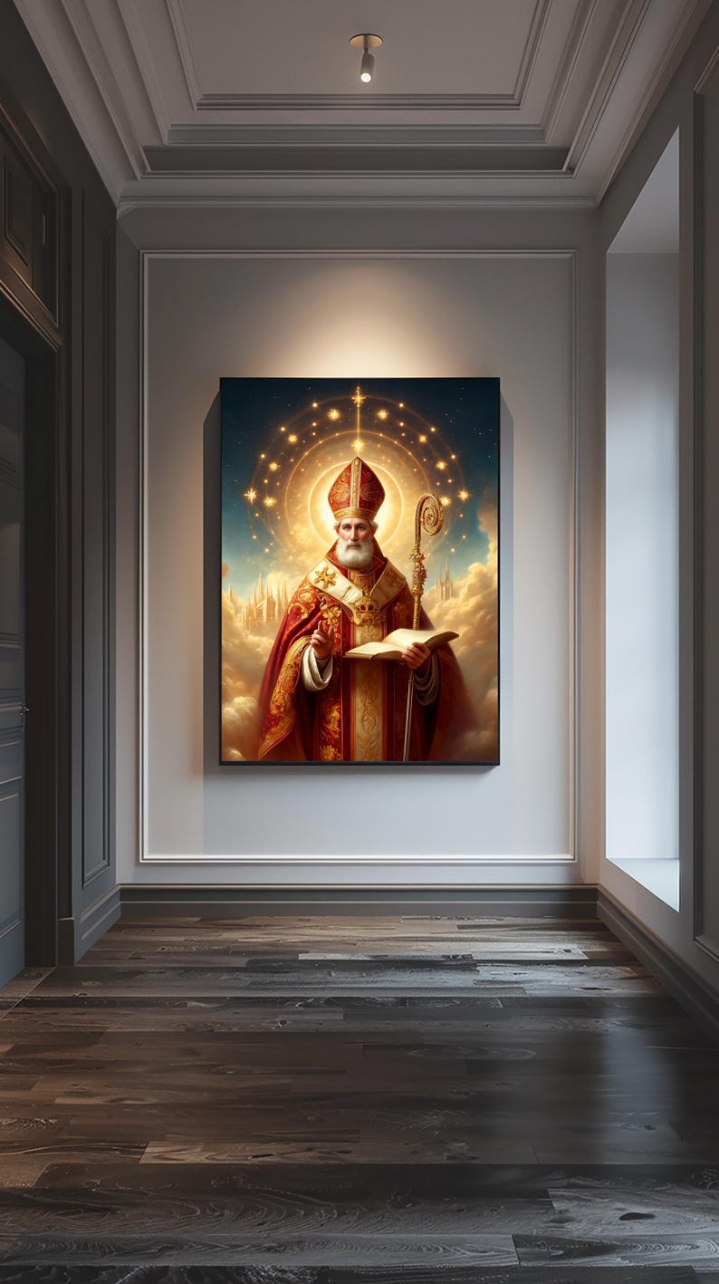 Saint Nicholas Digital Art Print | Orthodox Christian Religious Artwork ...