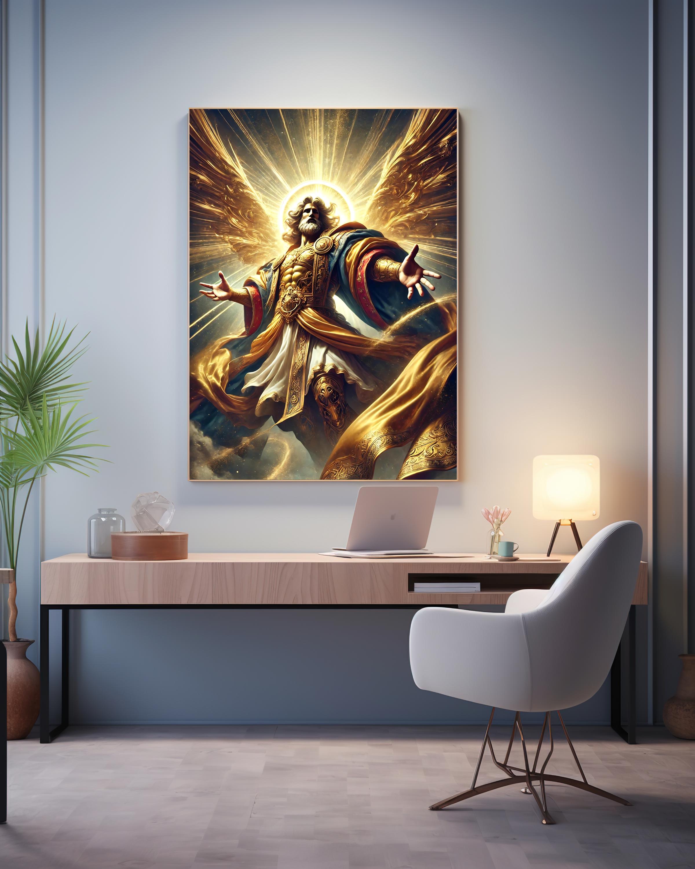 God as Superhero Digital Art Print Christian Wall Art Religious Home ...