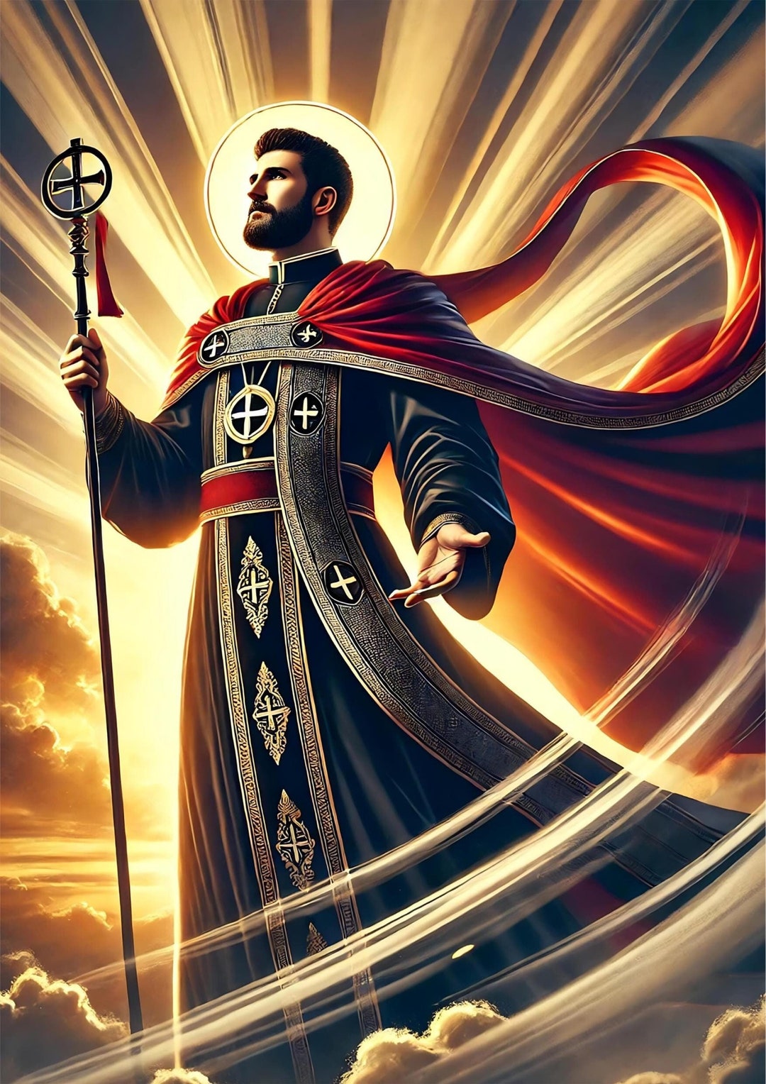Saint Nektarios Superhero Art | Christian Wall Decor | Modern Religious ...