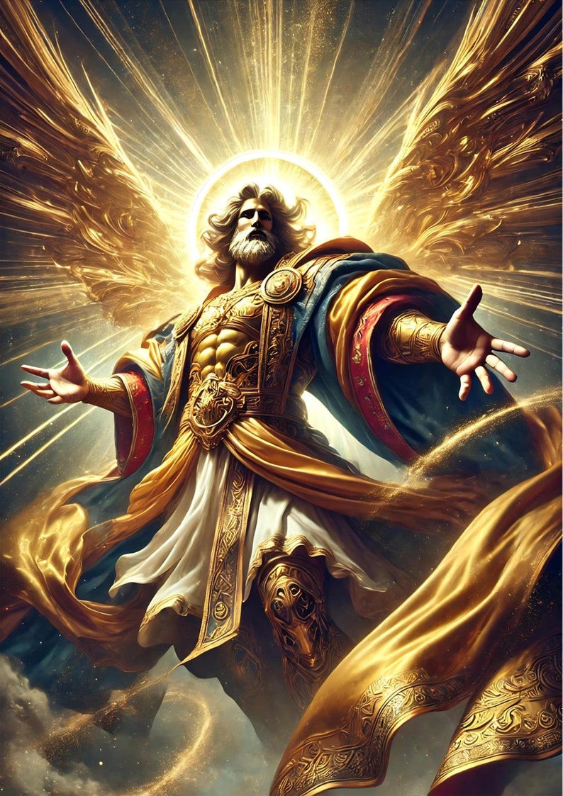 God as Superhero Digital Art Print Christian Wall Art Religious Home ...