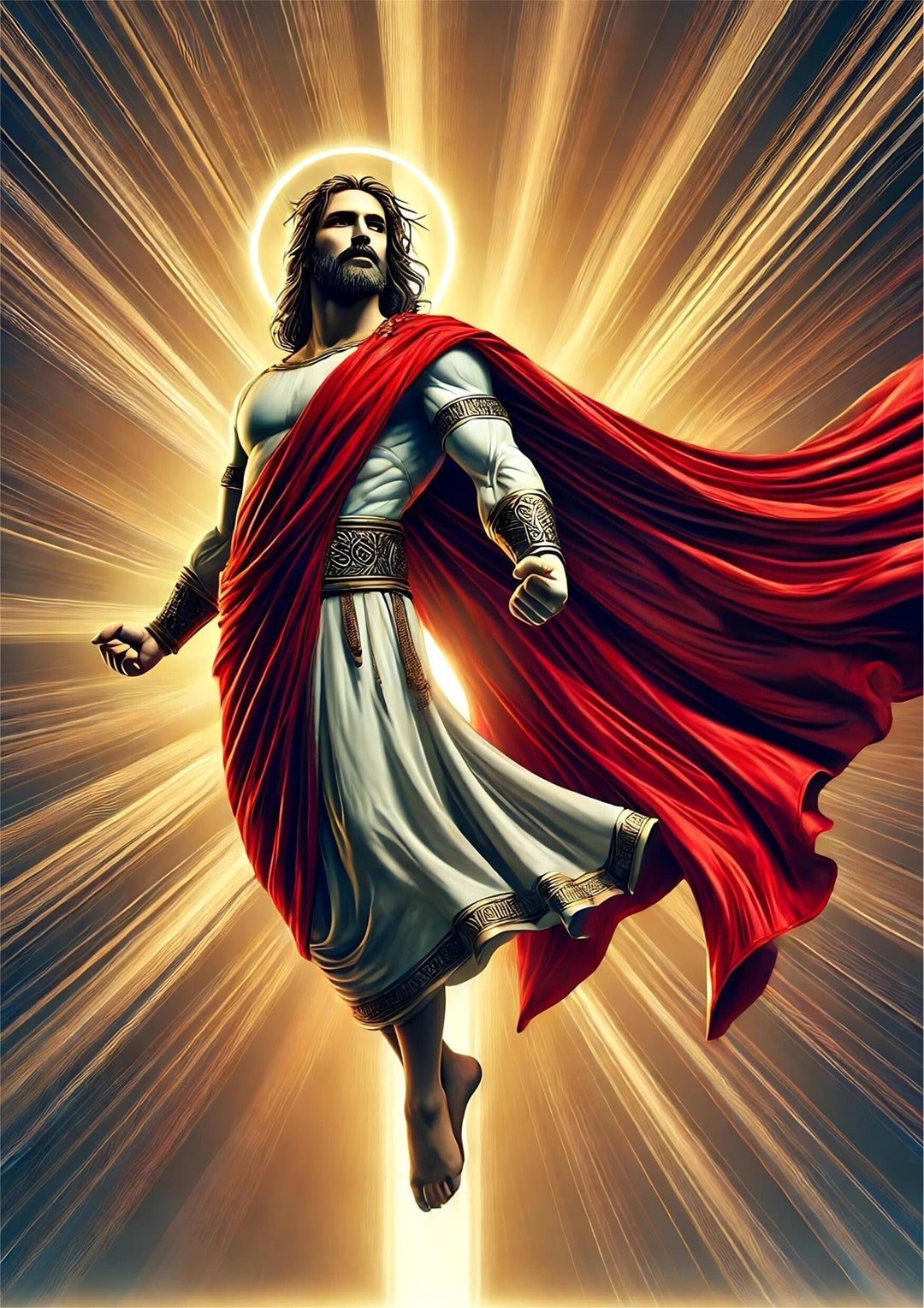 Superhero Jesus Art Print Modern Religious Decor Inspirational Wall Art ...